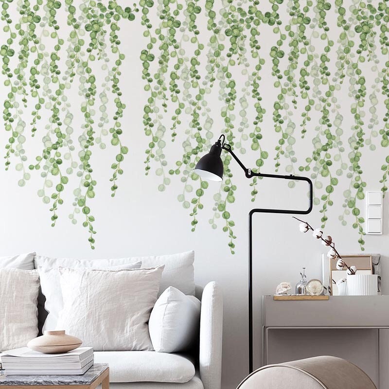 Fresh Plant Wall Decal Green Leaf Vine Decal Pearl Vine Wall Decal ...